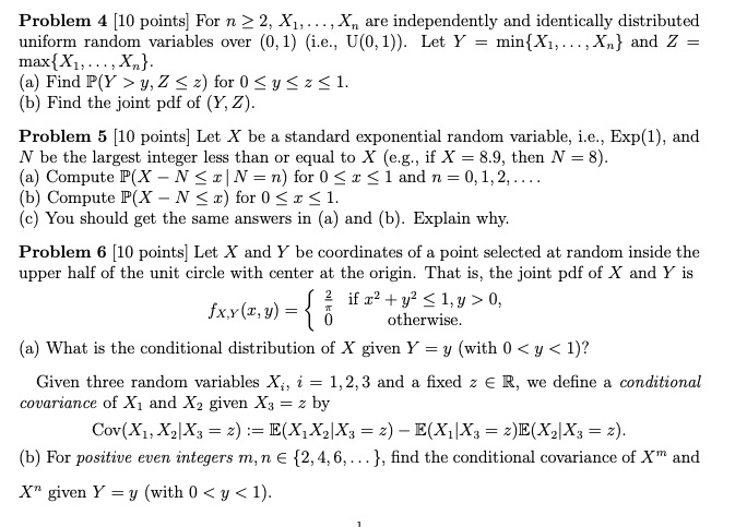 Solved Problem 4 [10 points) For n > 2, X1,..., Xn are | Chegg.com