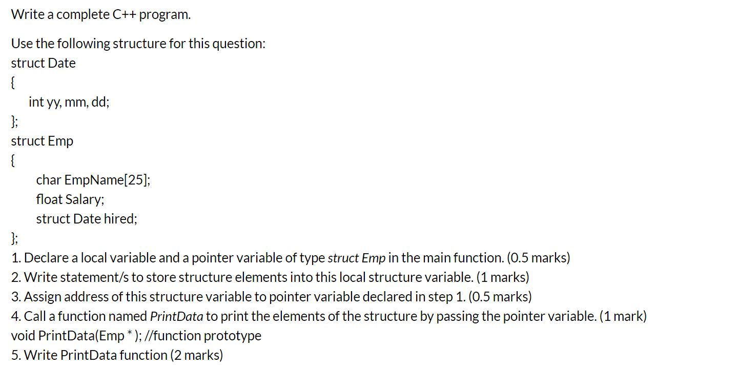 Solved Write a complete C++ program. Use the following | Chegg.com