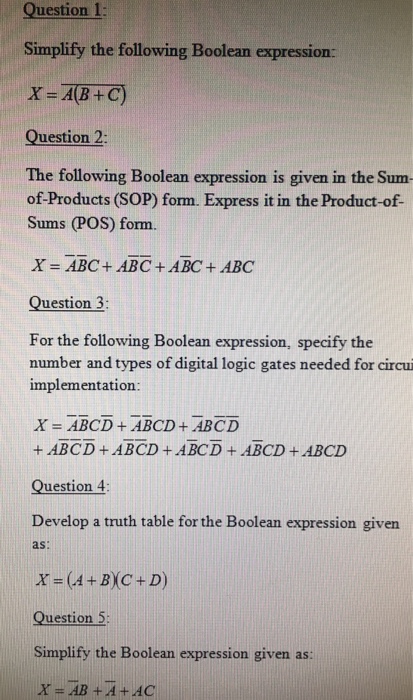 Solved Simplify the following Boolean expression: X = A(B + | Chegg.com