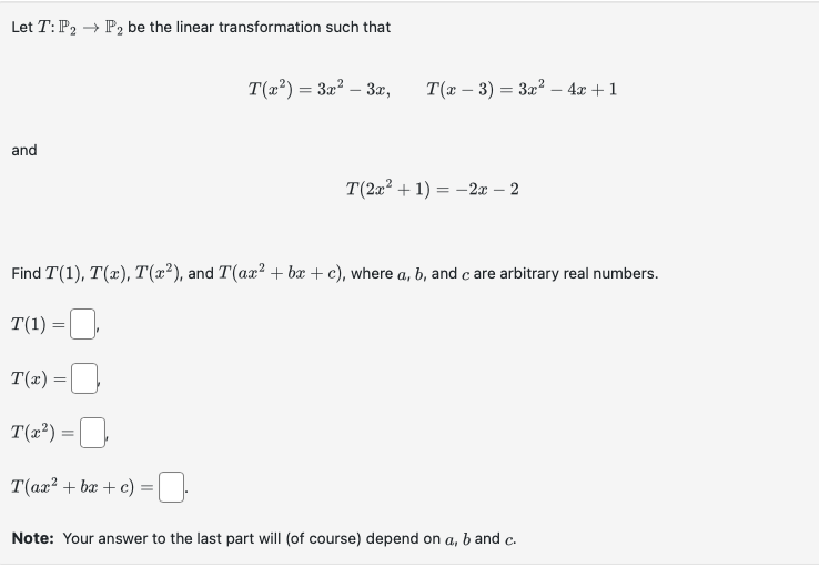 [Solved]: Let T:P2P2 be the linear transformation such that