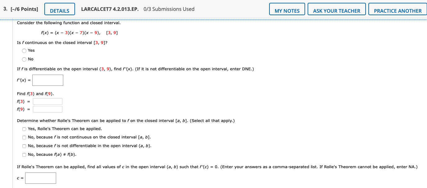 Solved 3. [-16 Points) DETAILS LARCALCET7 4.2.013.EP. 0/3 | Chegg.com Solved 3. [-16 Points) DETAILS LARCALCET7 4.2.013.EP. 0/3 | Chegg.com