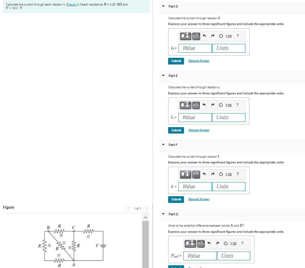 Solved Calculate The Current Through Each Resistor In If