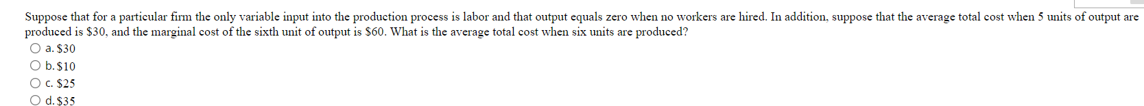 Solved Suppose that for a particular firm the only variable | Chegg.com
