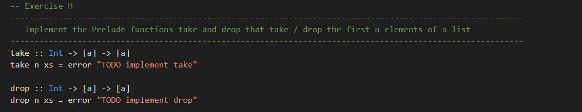 Solved Exercise H Implement The Prelude Functions Take 