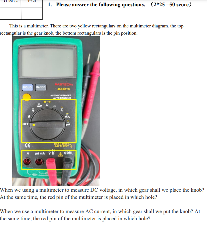 Solved When we using a multimeter to measure DC voltage, in | Chegg.com