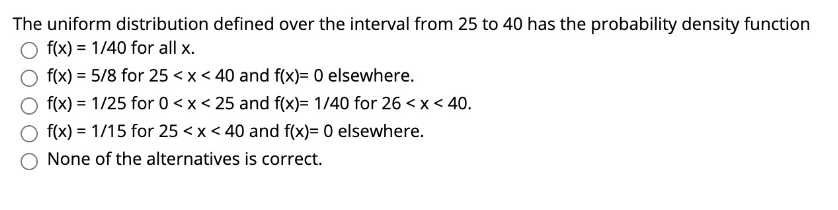 Solved The uniform distribution defined over the interval | Chegg.com