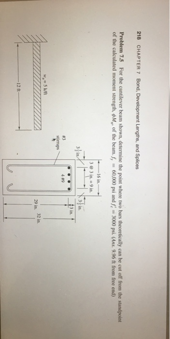 Solved 218 CHAPTER 7 Bond, Development Lengths, and Splices | Chegg.com