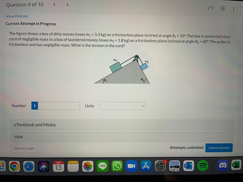 Solved The figure shows a box of dirty money (mass m1=3.3 kg | Chegg.com