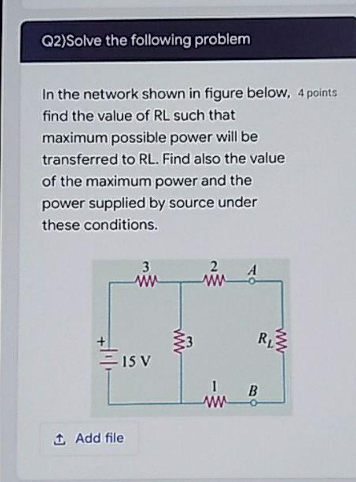 Solved Q2)Solve the following problem In the network shown | Chegg.com