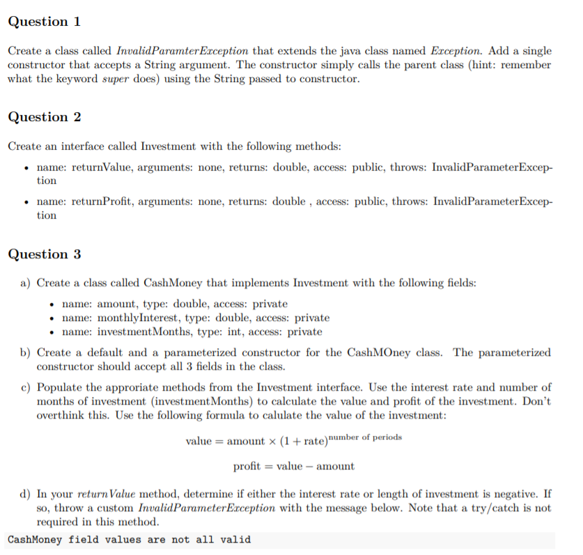 Question 1 Create a class called | Chegg.com