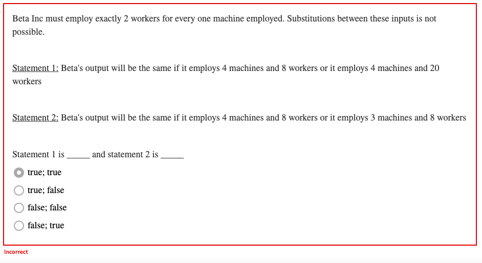 Solved Beta Inc must employ exactly 2 workers for every one | Chegg.com