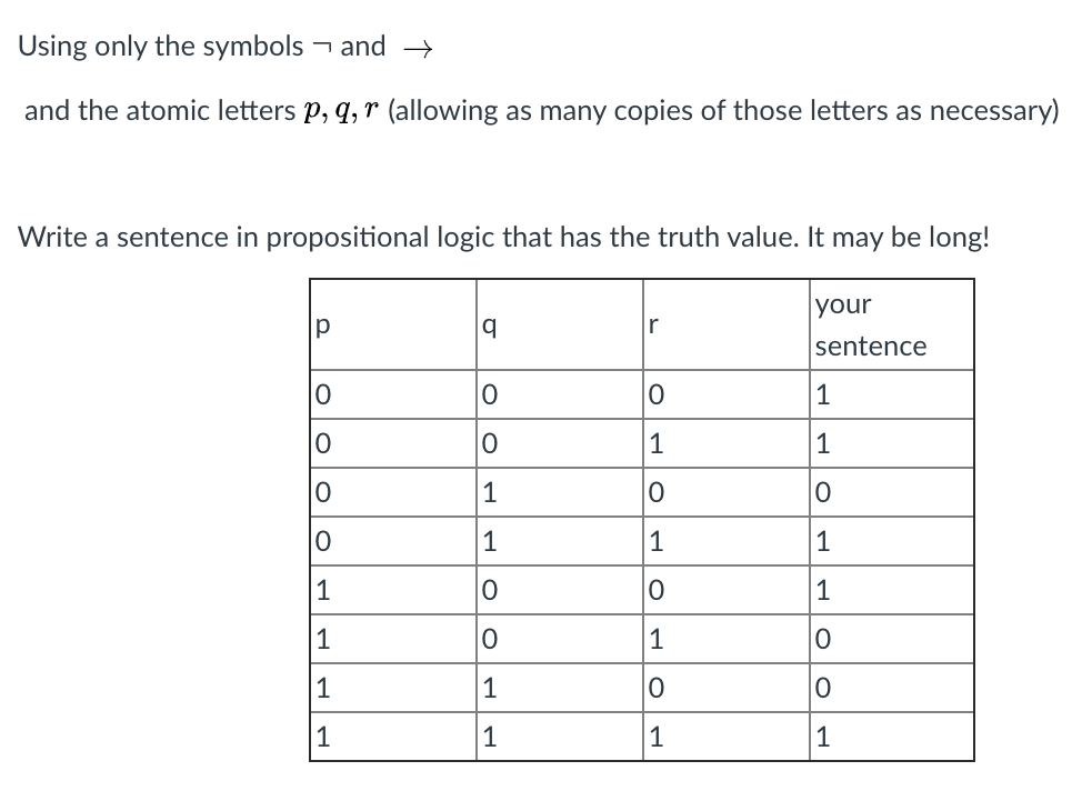 Solved Using only the symbols 7 and + and the atomic letters | Chegg.com