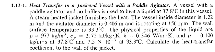 4.13-1. Heat Transfer in a Jacketed Vessel with a | Chegg.com