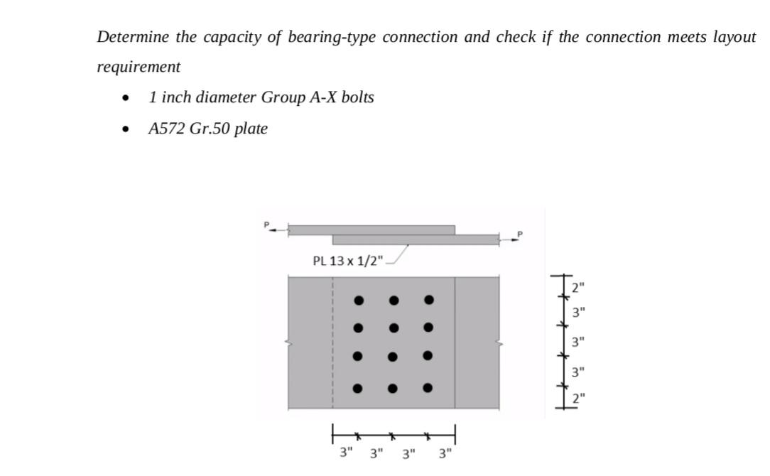 Solved Determine the capacity of bearing-type connection and | Chegg.com