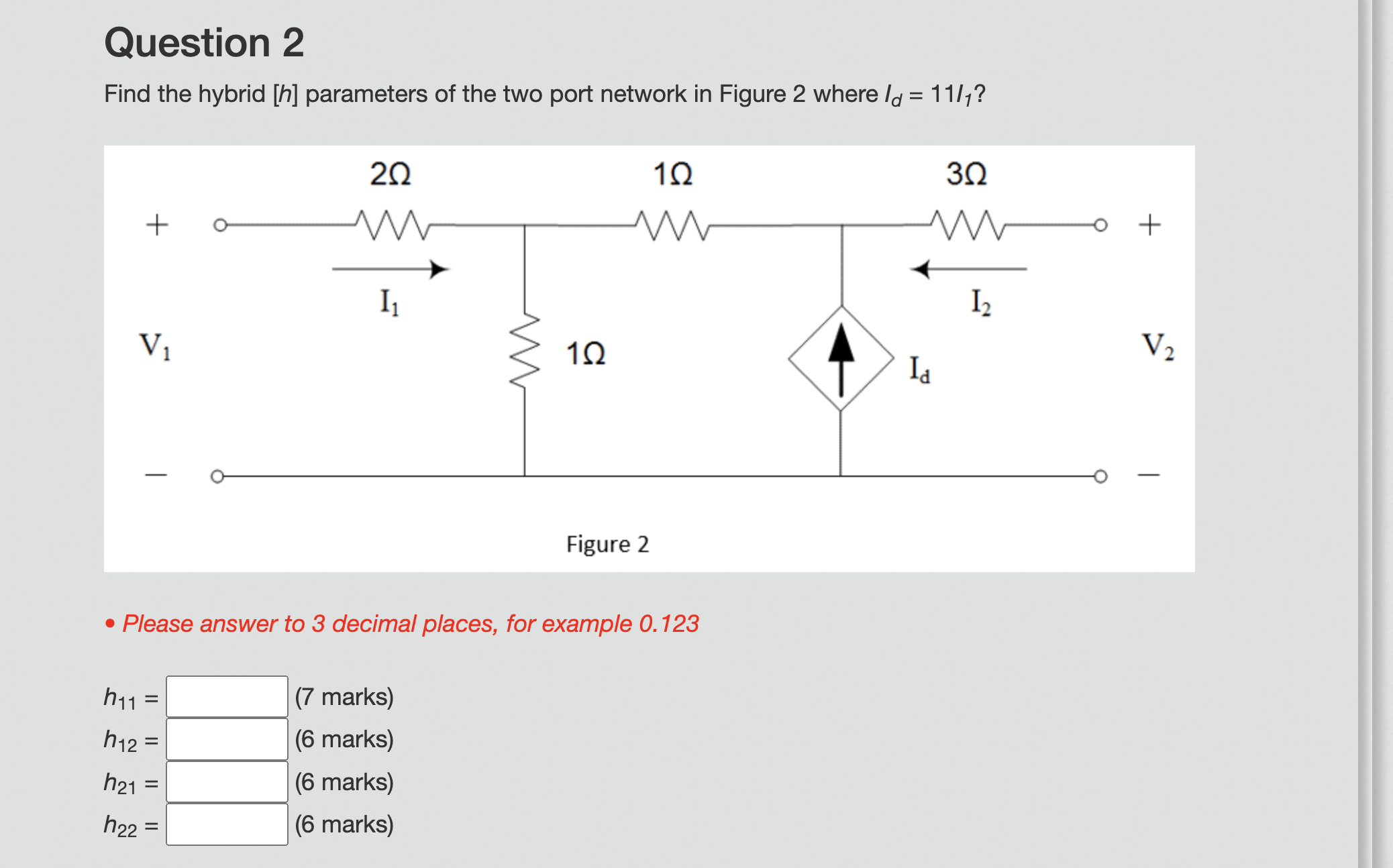 Solved Find the hybrid [h] parameters of the two port | Chegg.com