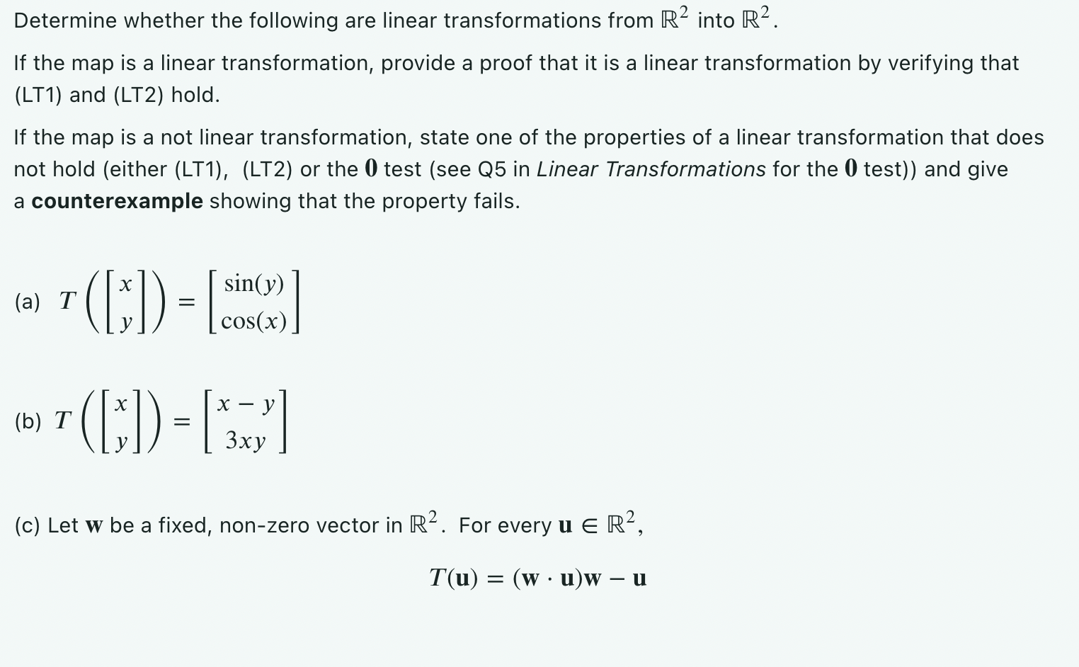 Solved Determine whether the following are linear | Chegg.com
