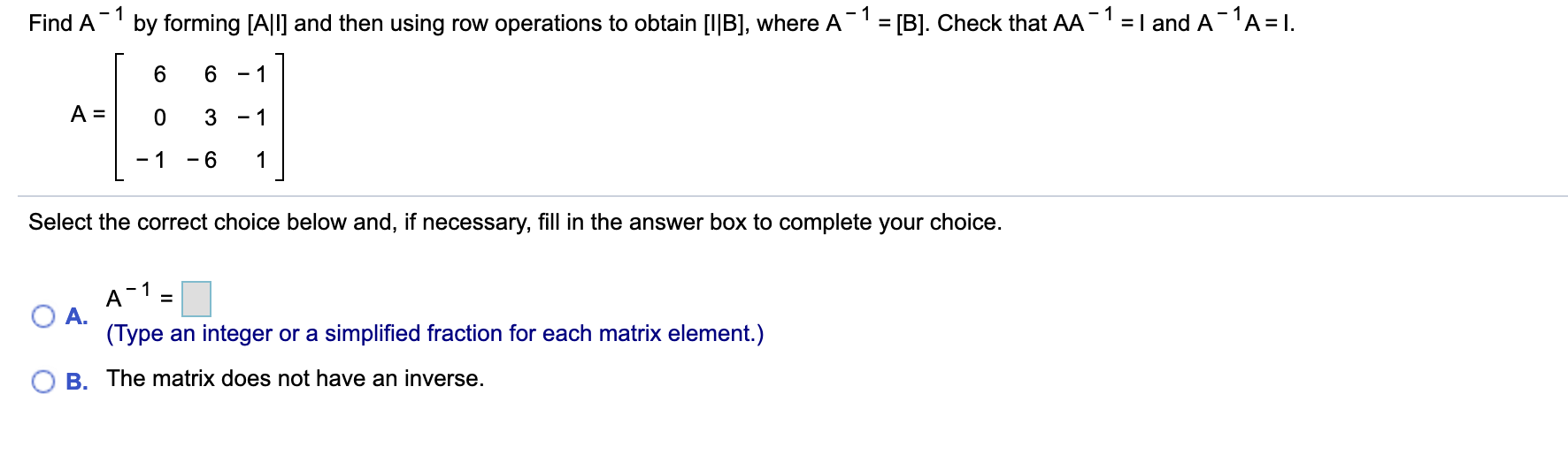 Solved Find A-? by forming [All] and then using row | Chegg.com
