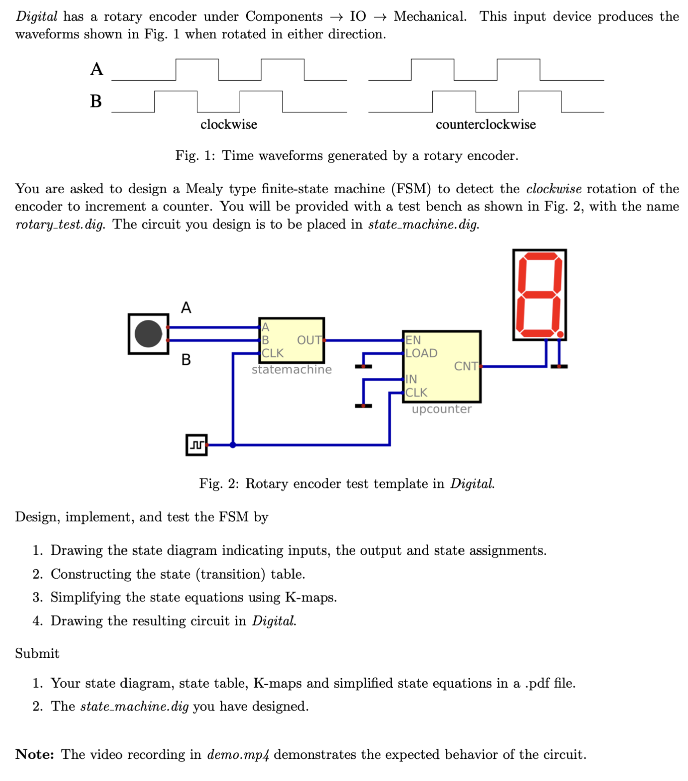Solved Digital has a rotary encoder under Components →IO→ | Chegg.com