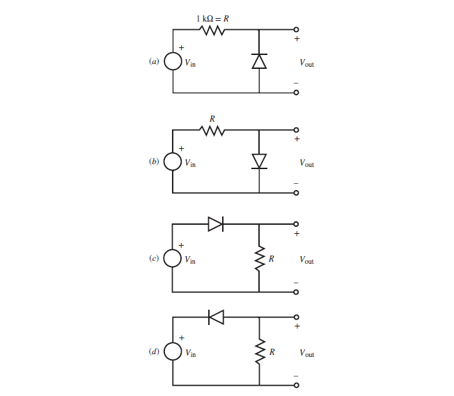 Solved Solve circuits (a)-(f), assuming a real diode. | Chegg.com