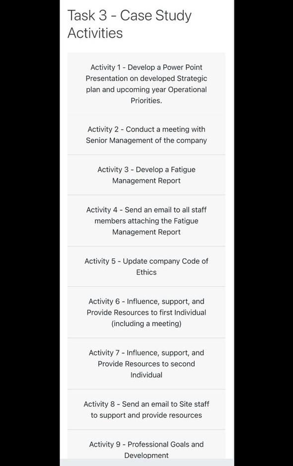 Solved Task 3 - Case Study Activities Activity 1 - Develop a | Chegg.com