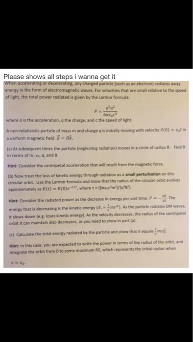 Solved Please shows all steps i wanna get it accelerating or | Chegg.com