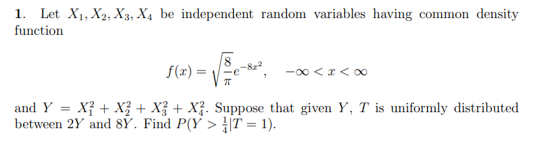 Solved Let x1,x2,x3,x4 be ﻿independent random variables | Chegg.com