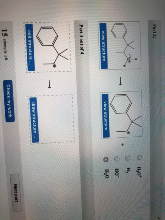 Solved Part 2: H30" view structure Ho view structure О H2O | Chegg.com
