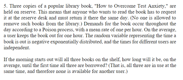 Solved 5. Three copies of a popular library book, "How to | Chegg.com