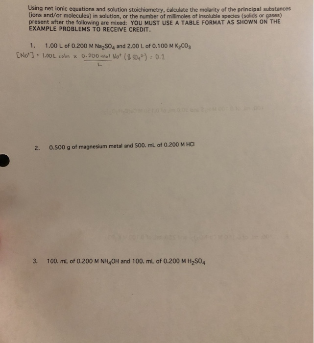 Solved Using net ionic equations and solution stoichiometry, | Chegg.com