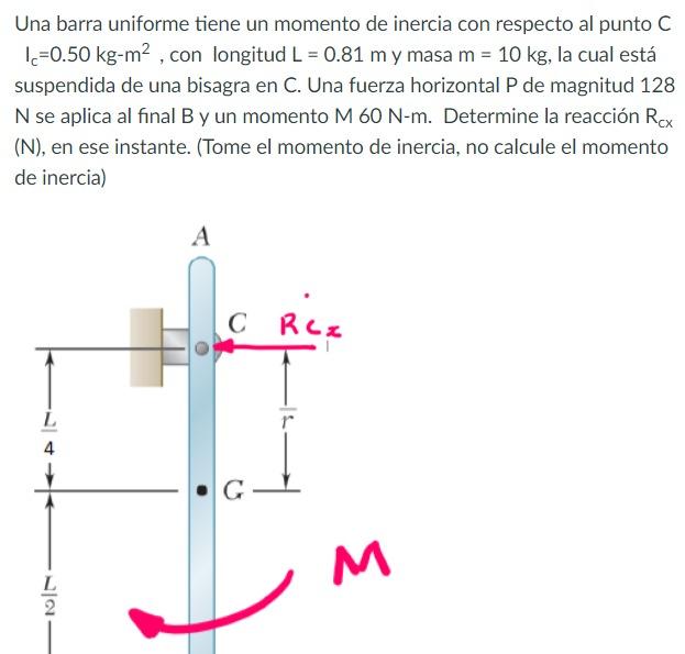 Solved Una barra uniforme tiene un momento de inercia con | Chegg.com