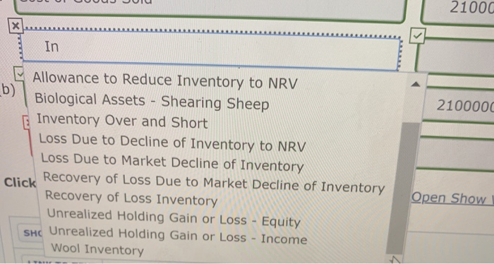 Solved 21000 X In Allowance to Reduce Inventory to NRV | Chegg.com