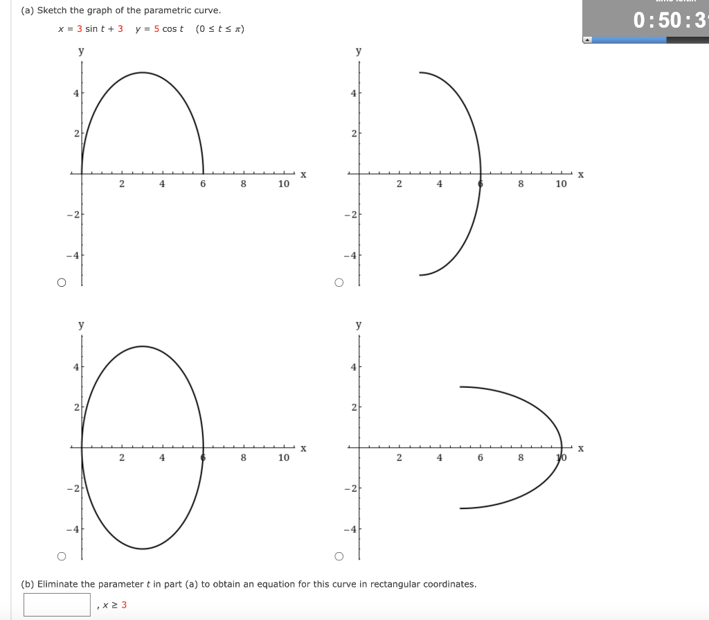Solved A Sketch The Graph Of The Parametric Curve