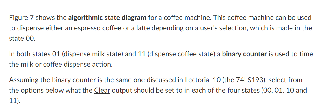 Solved Figure 7 shows the algorithmic state diagram for a | Chegg.com