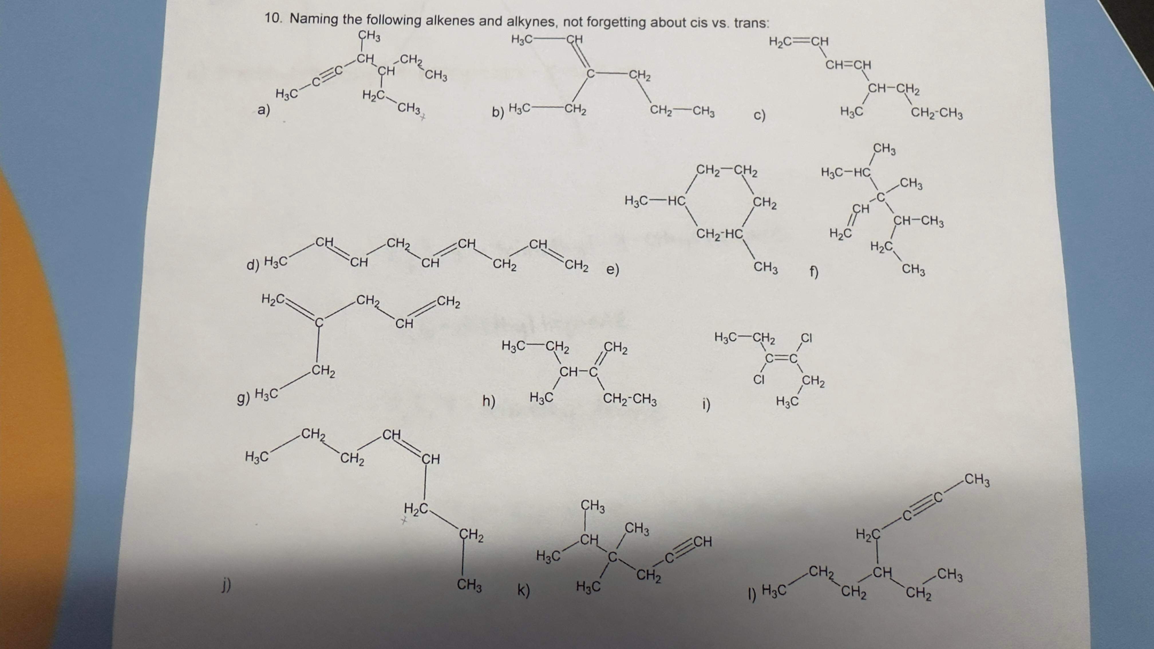 Solved Please help me out on naming these alkenes & alkynes. | Chegg.com