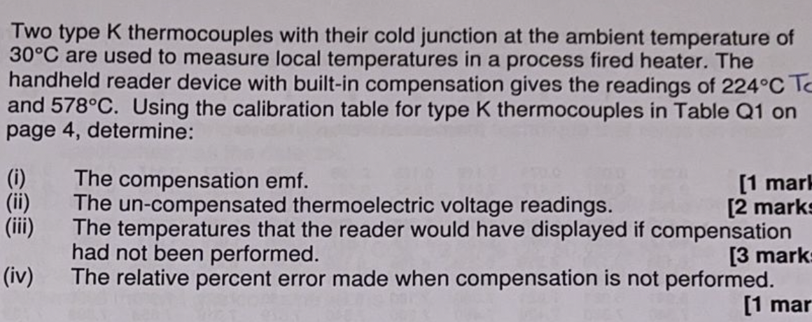 Solved Two type K thermocouples with their cold junction at | Chegg.com