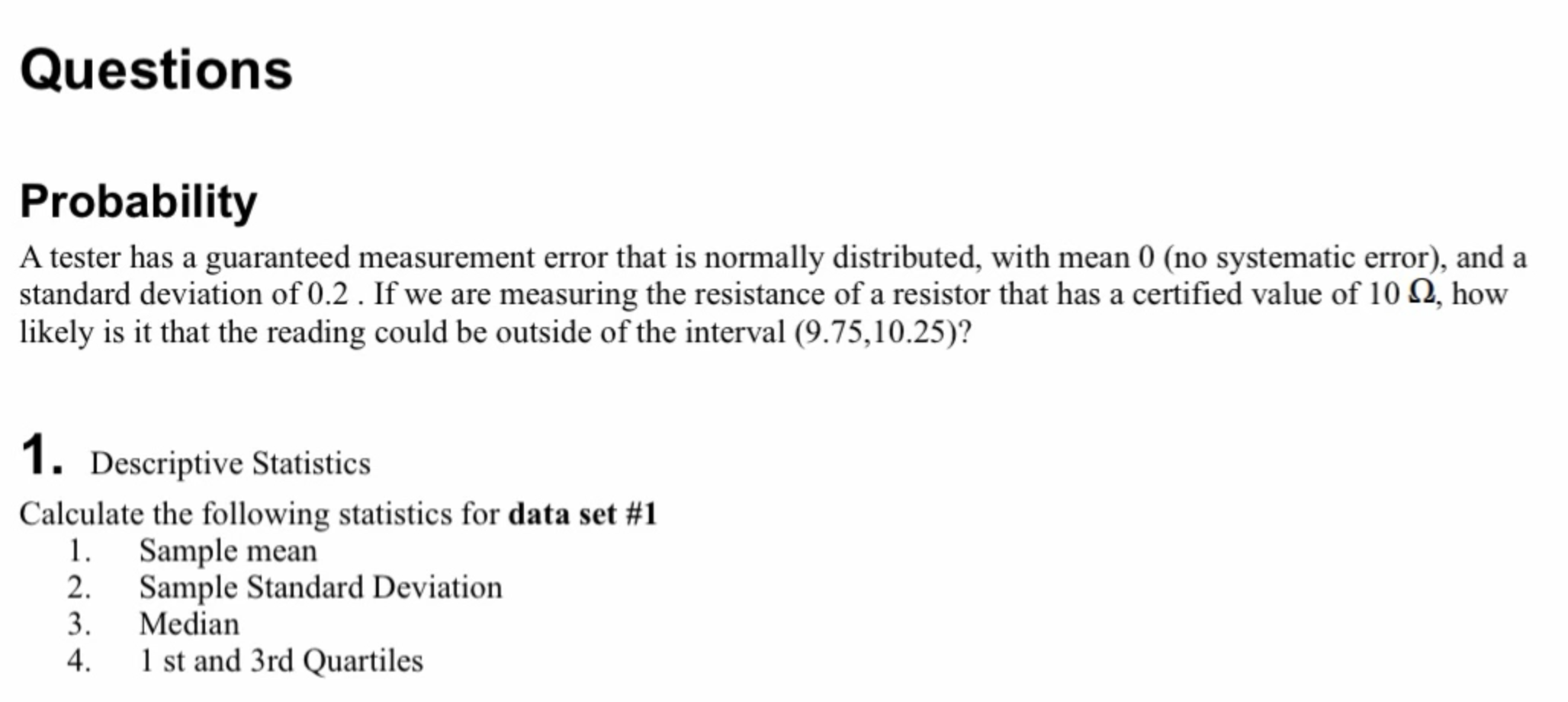Solved Data Sets We observe a number of data sets, available | Chegg.com