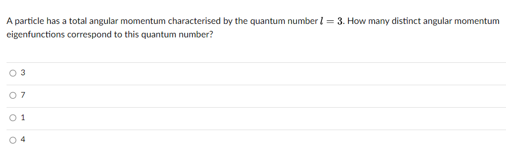 Solved A particle has a total angular momentum characterised | Chegg.com