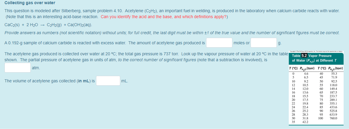 Solved Collecting gas over water This question is modeled | Chegg.com