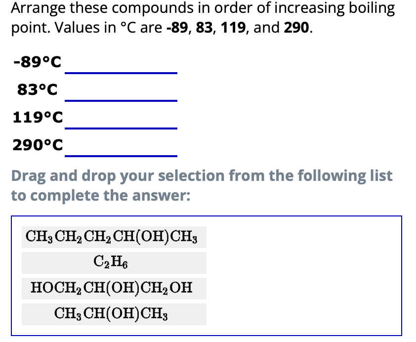 Solved Arrange these compounds in order of increasing | Chegg.com