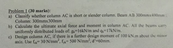 Solved Problem 1 (30 marks): a) Classify whether column AC | Chegg.com