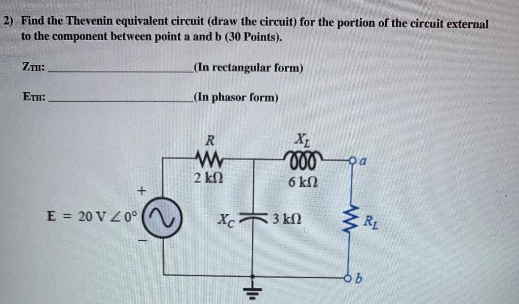 Solved Find the Thevenin equivalent circuit (draw the | Chegg.com