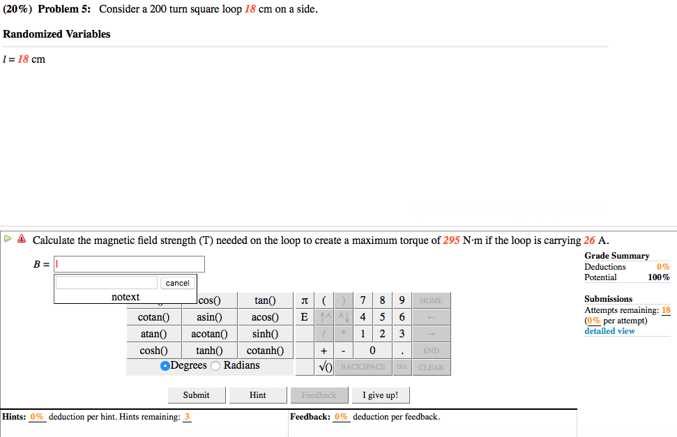 Solved (20%) Problem 5: Consider a 200 turn square loop 18 | Chegg.com