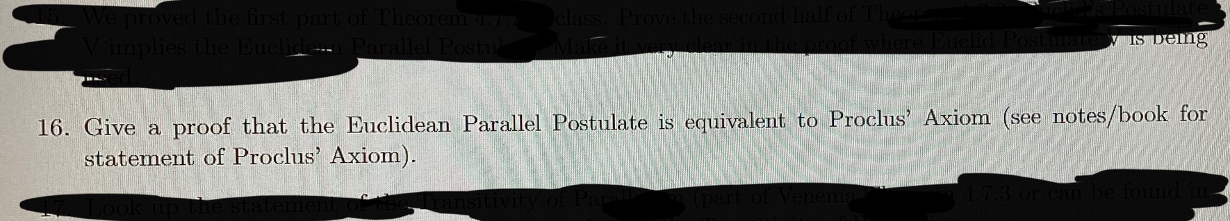 Solved We proved the first par V implies the Euclid ---- The | Chegg.com