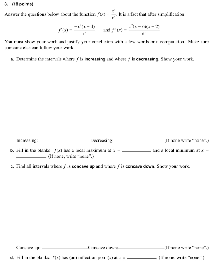 Solved 3. (18 points) Answer the questions below about the | Chegg.com