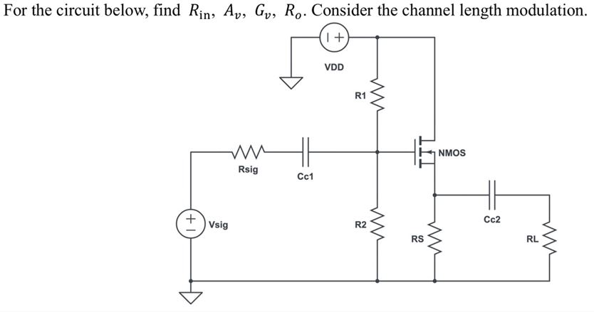 Solved How do I solve this NMOS circuit problem? Please draw | Chegg.com