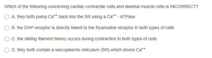 Solved Which of the following concerning cardiac contractile | Chegg.com