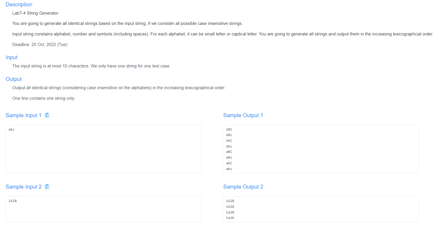 Solved Lab7-4 String Generator You are going to generate all | Chegg.com