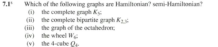 Solved 7.1s Which of the following graphs are Hamiltonian? | Chegg.com