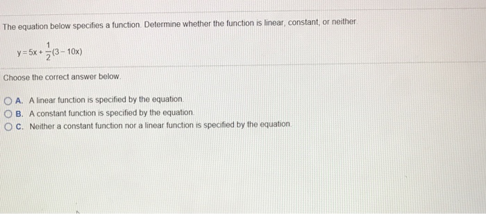 Solved The Equation Below Specifies A Function Determine