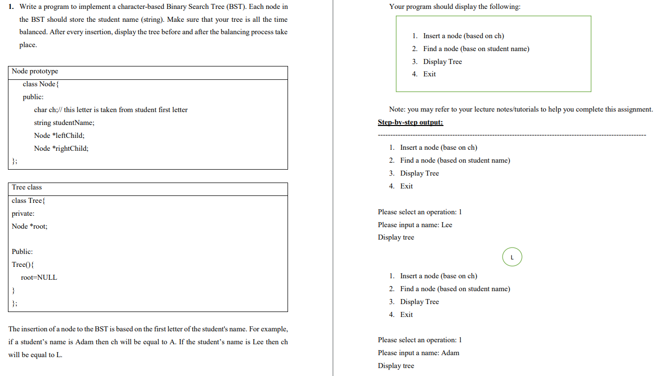 Solved 1. Write a program to implement a character-based | Chegg.com